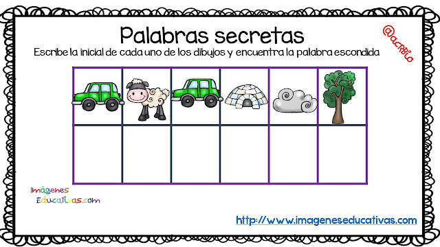 Fichas de Primaria: Palabras secretas