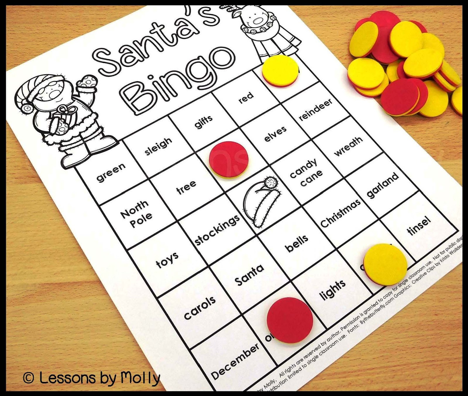 Lessons by Molly: Santa's Bingo