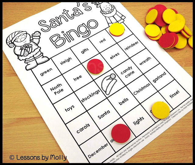 Lessons by Molly: Santa's Bingo