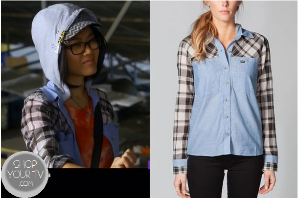 Awkward: Season 3 Episode 9 Ming's Plaid Denim Shirt | Shop Your TV
