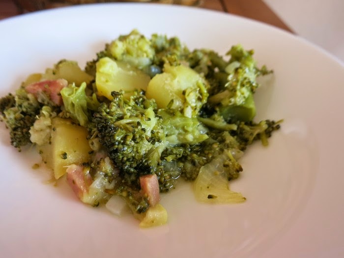 Brócoli rehogado con bacon