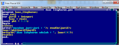 Membuat Program Luas Lingkaran pada Pascal ~ dari TKJ untuk indonesia