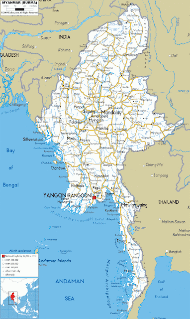 Myanmar - Republic of the Union of Myanmar capital Rangoon
