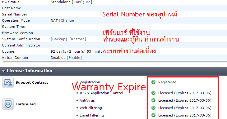 ITFinities.Com: การตรวจสอบ เวลารับประกันของ Box FortiGate และอุปกรณ์ ...