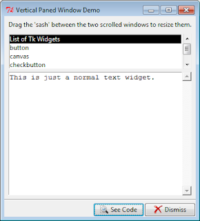Py In My Eye: Tkinter Vertical Paned Window Demo