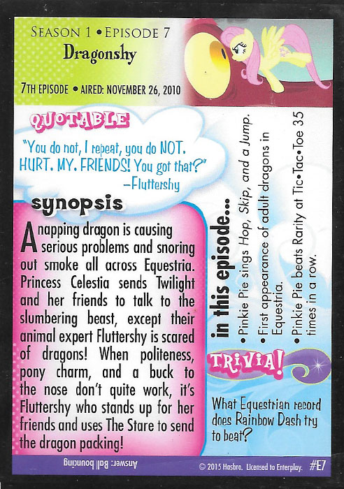 My Little Pony Dragonshy Series 3 Trading Card | MLP Merch