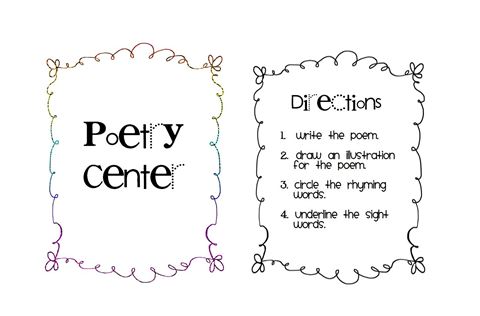 Classroom Freebies Too: Poetry Centers