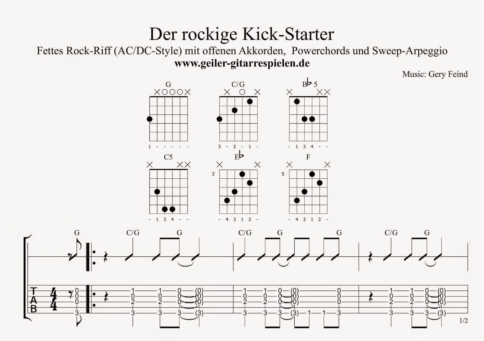 Rock-Riff ACDC-Stil mit Open-Strings | Die Gitarren-Seite