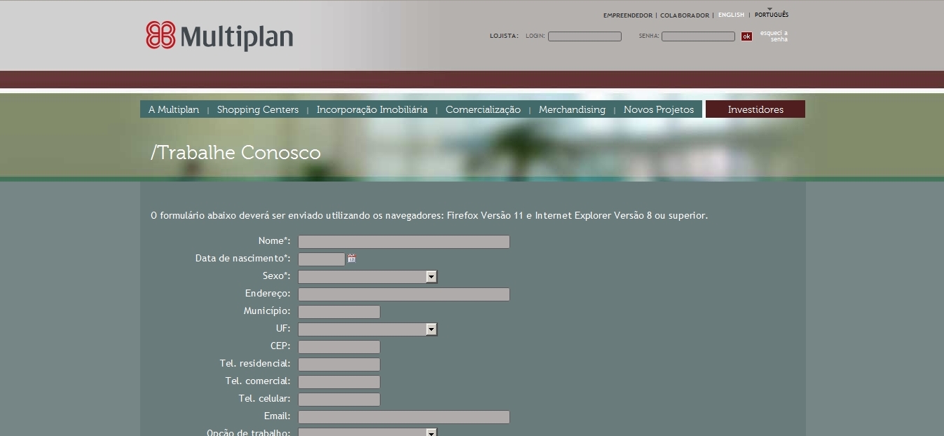 TRABALHE CONOSCO - MULTIPLAN EMPREENDIMENTOS IMOBILIÁRIOS - VAGAS DE ...