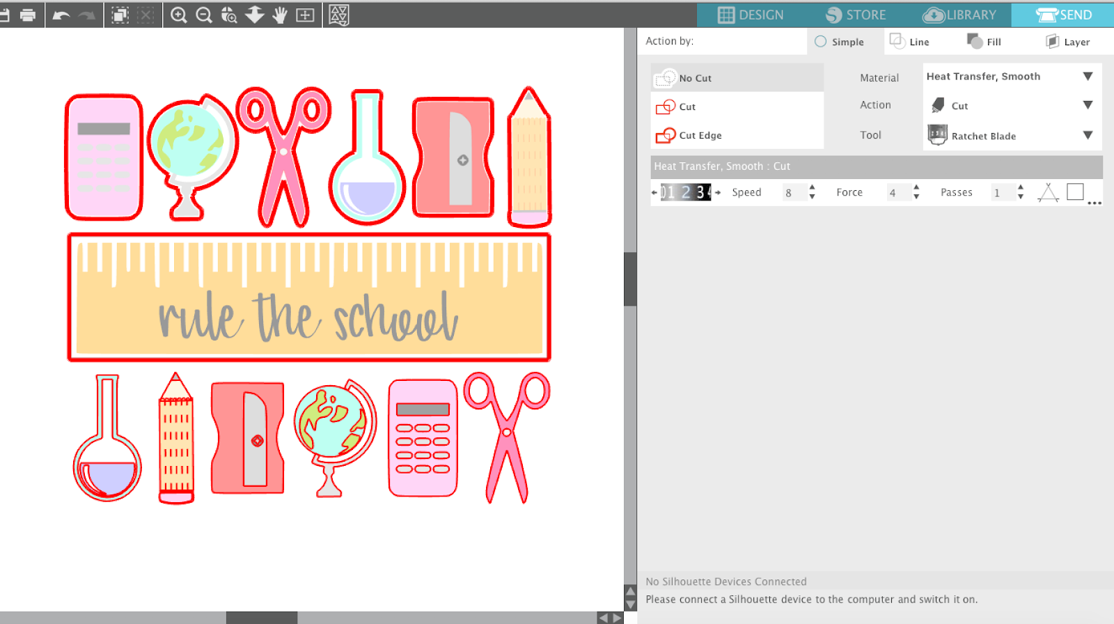 Free Silhouette School Design Set: 7 Cut Files, 2 Ways for Print and ...