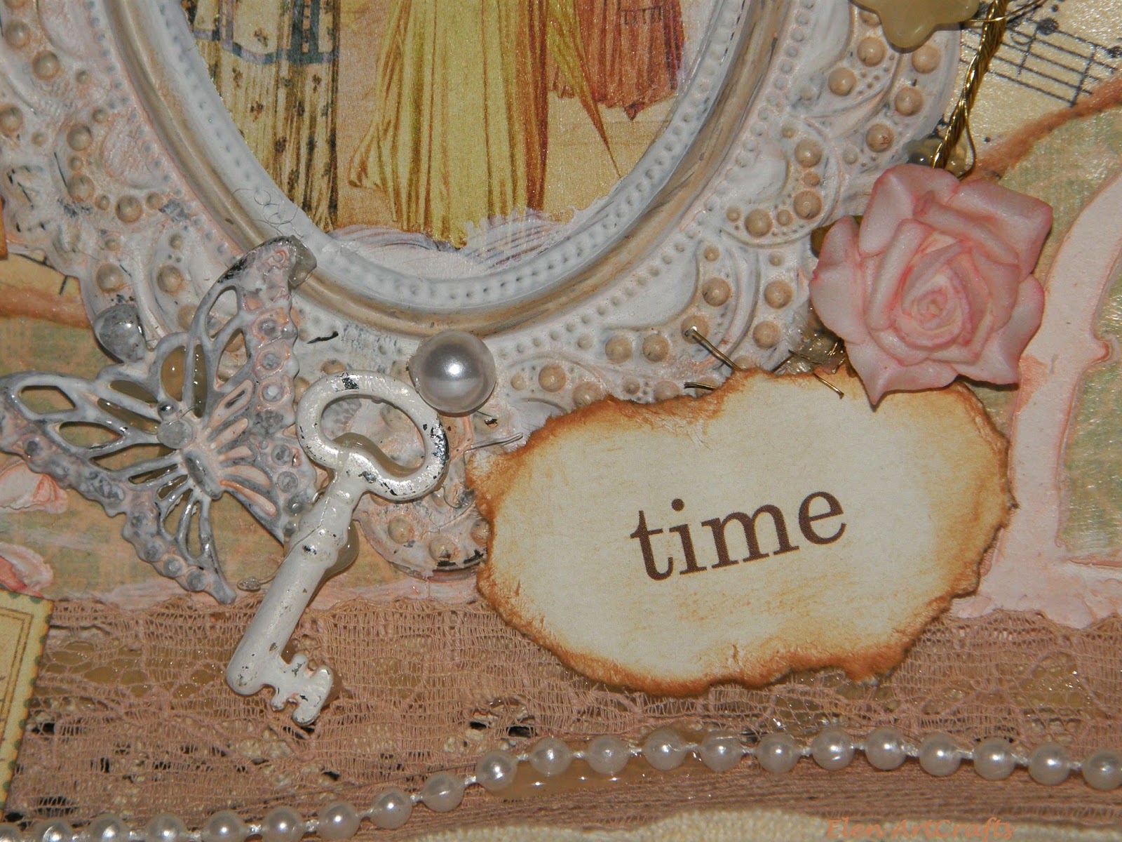 Elen ArtCrafts: Κρεμαστό μεταλλικό κάδρο/Altered metal hanging frame