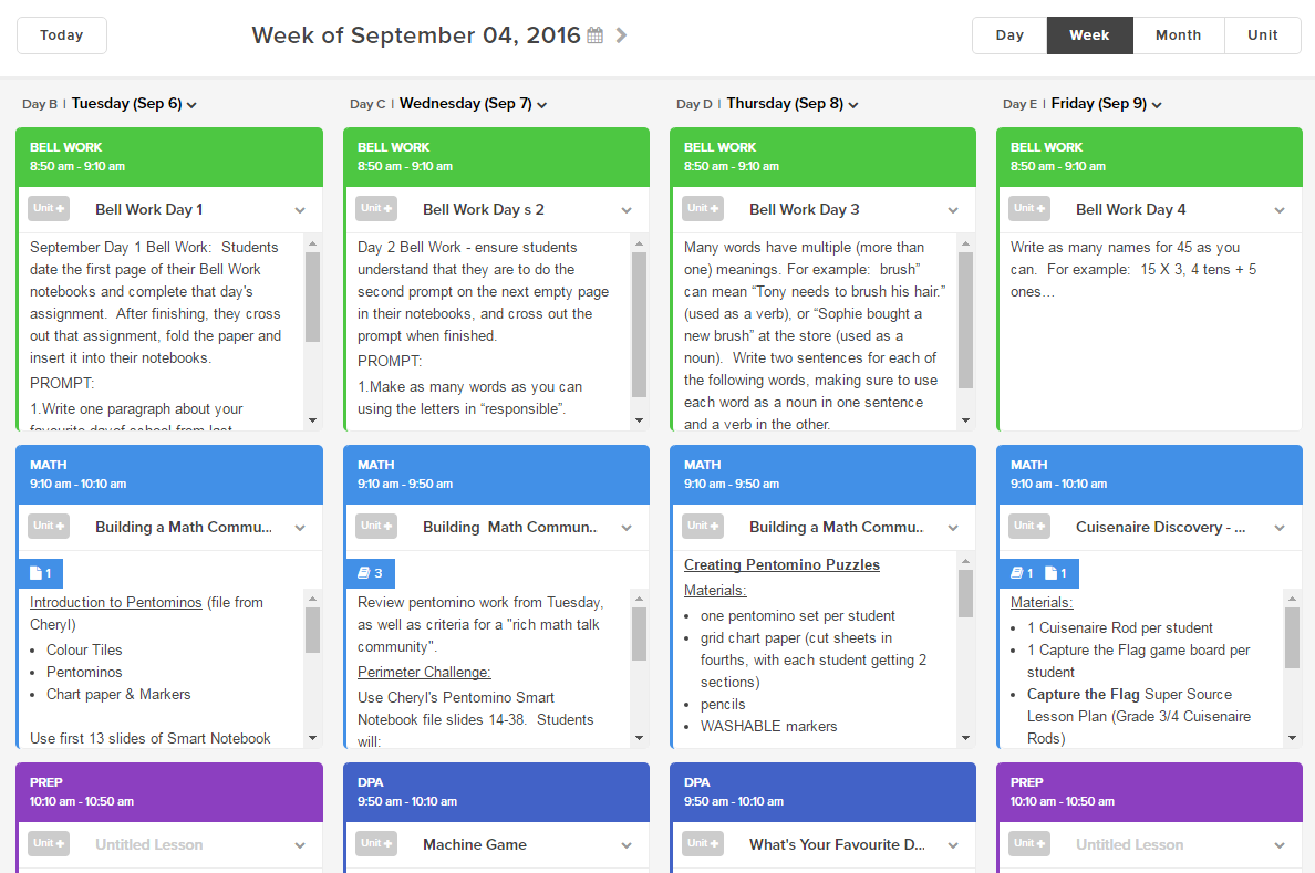 Coach's Corner: Planboard for Ontario Teachers