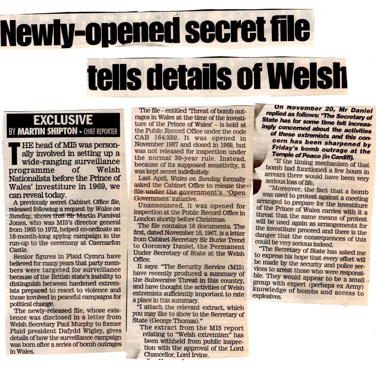 GETHIN AP GRUFFYDD: NEEDED A NATIONAL PATRIOTIC FRONT FOR A RADICAL ...