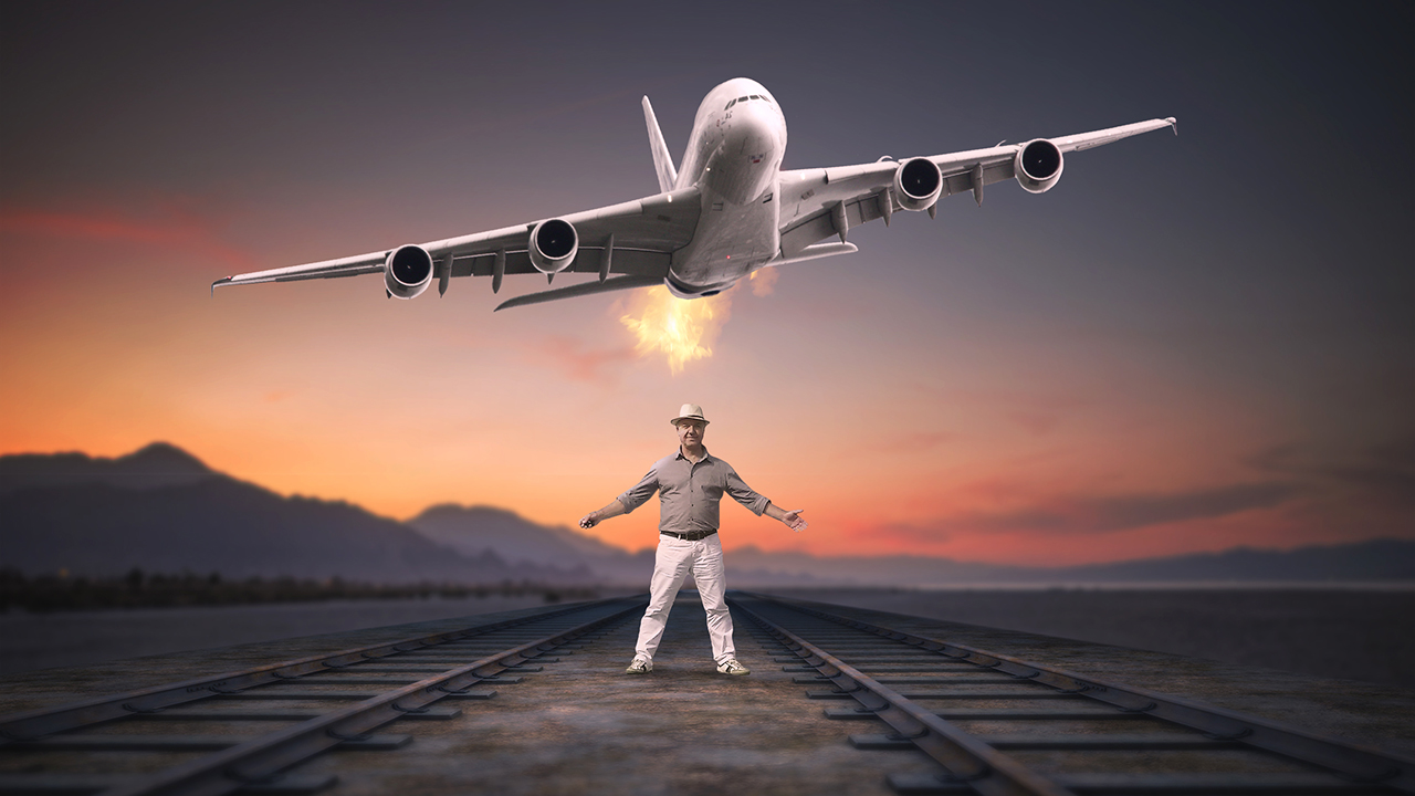 Photoshop Manipulation Background - Under Flying Plane - zanuara.com