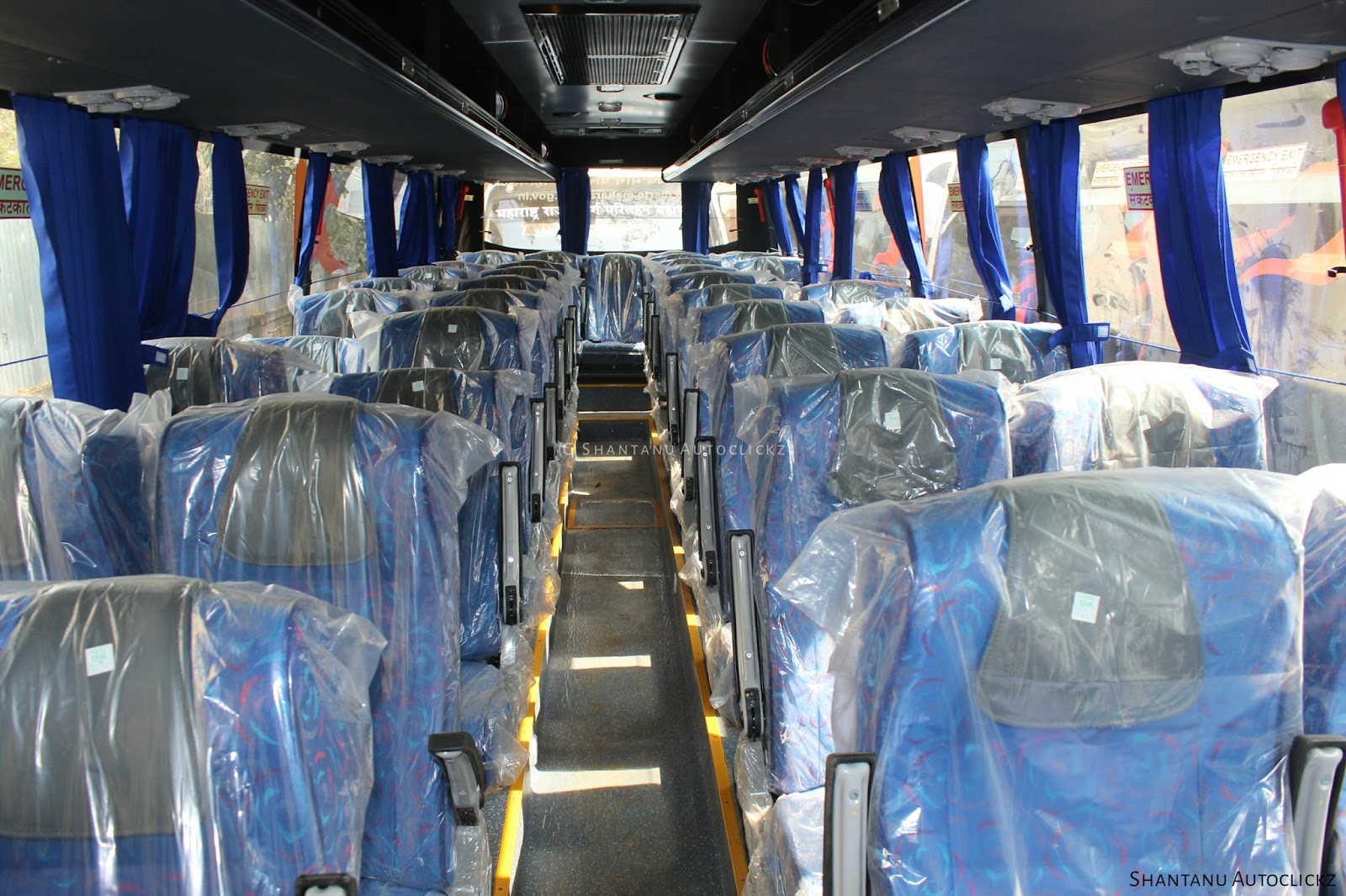 Shantanu Autoclickz: Interiors of MSRTC Shivashahi 2+2 AC Seater coach ...