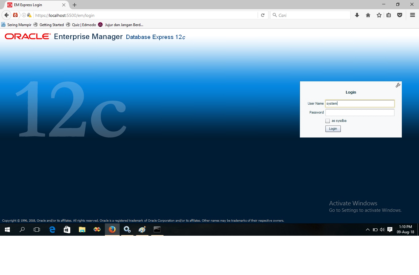 Tahapan Instalasi Database Oracle : Cara Menampilkan Oracle