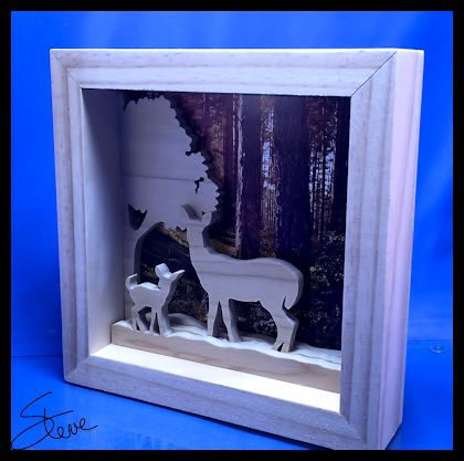 Scrollsaw Workshop: Woodland Scene Shadow Box Scroll Saw Pattern.