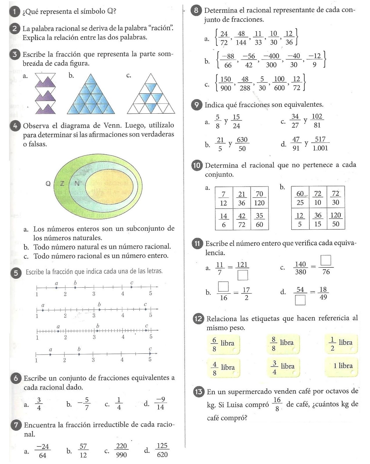 Matemáticas 7 Colmercedes: GUIAS NÚMEROS RACIONALES Matemáticas 7 Colmercedes: GUIAS NÚMEROS RACIONALES