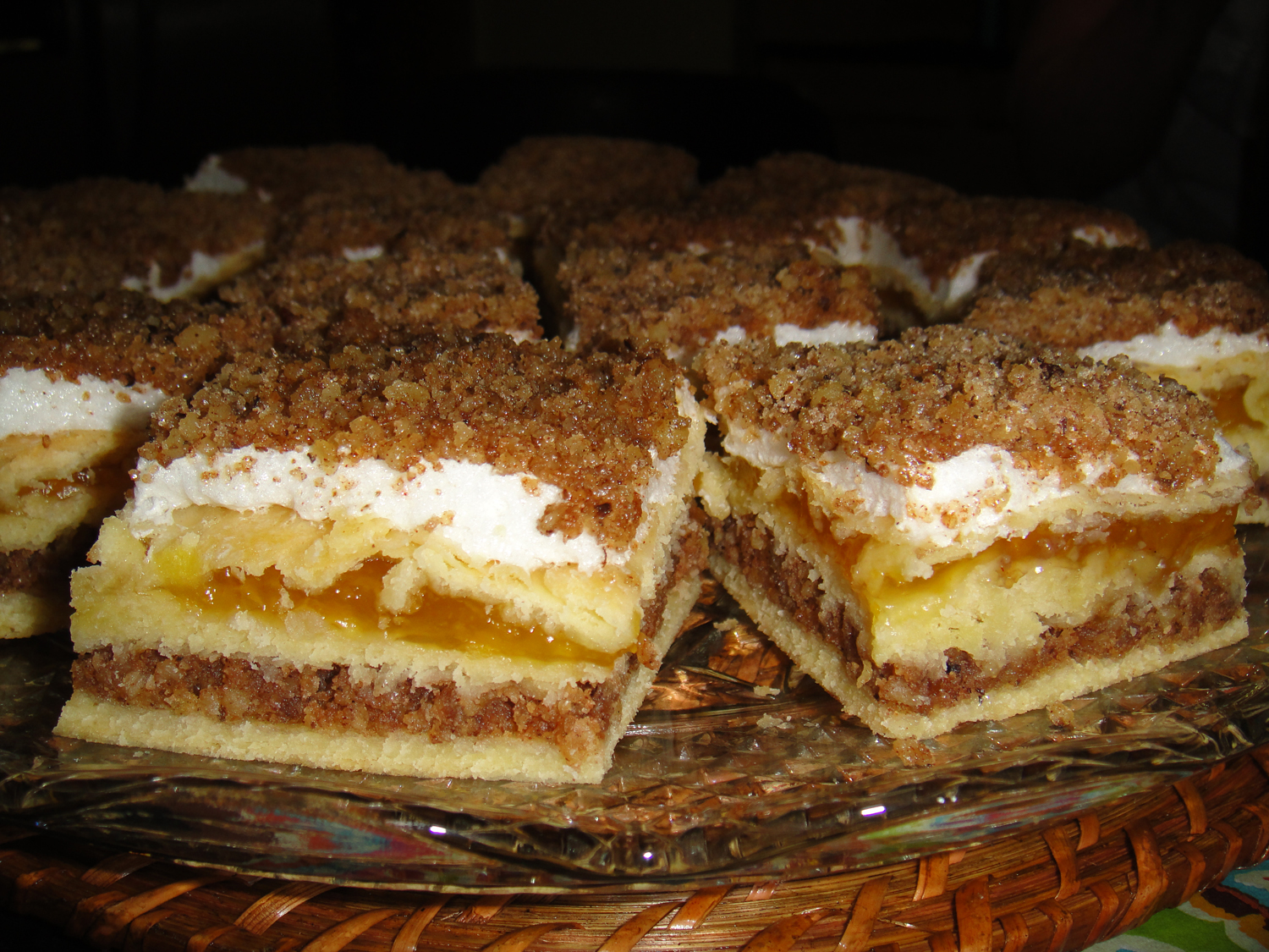 8 Plates: James...Russian Apricot Nut Torte