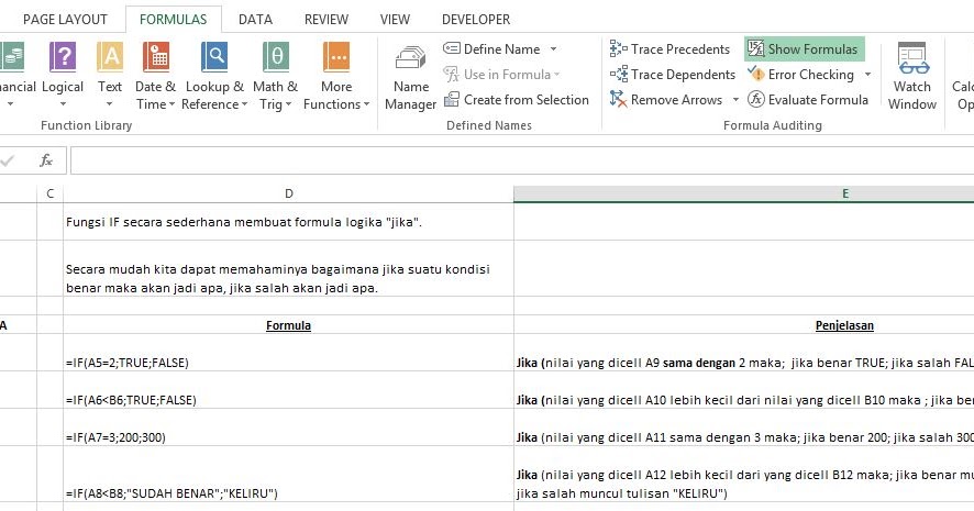 Rumus dan Fungsi Excel: Contoh Menggunakan Fungsi atau Formula Excel IF ...
