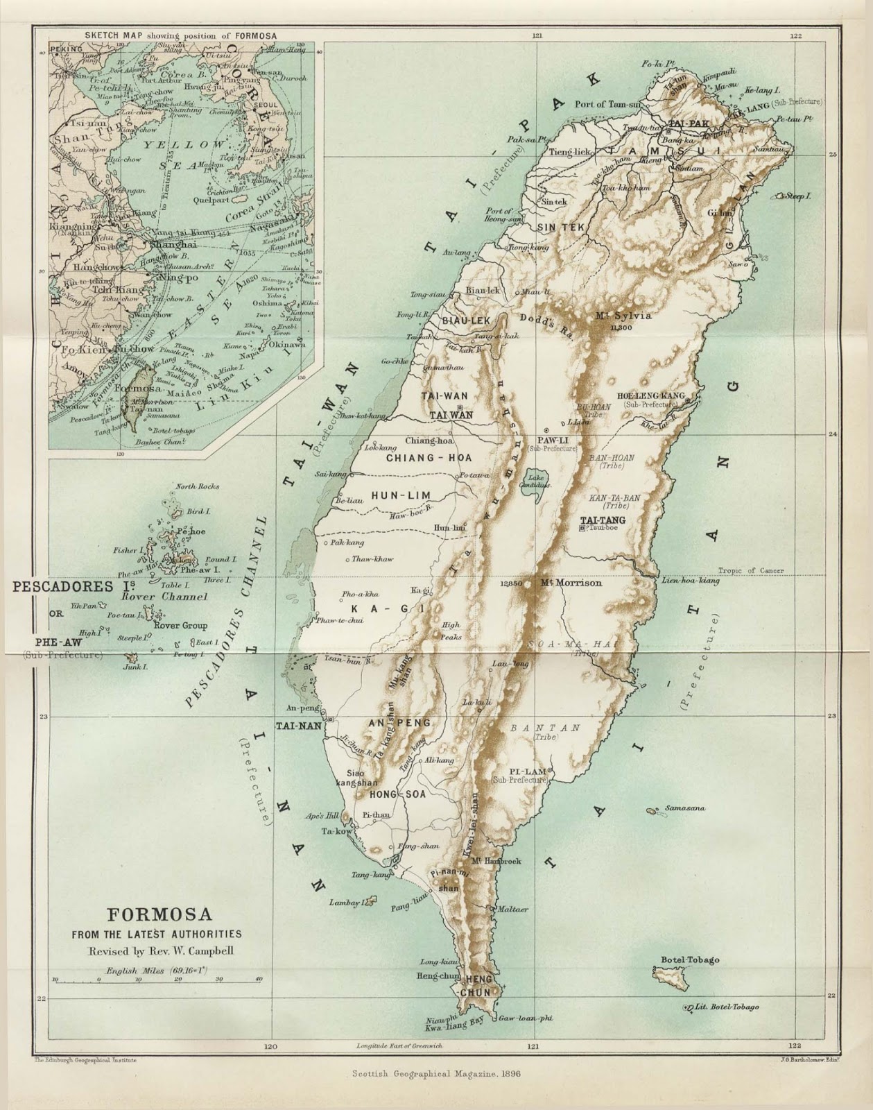 Map Of Formosa Taiwan