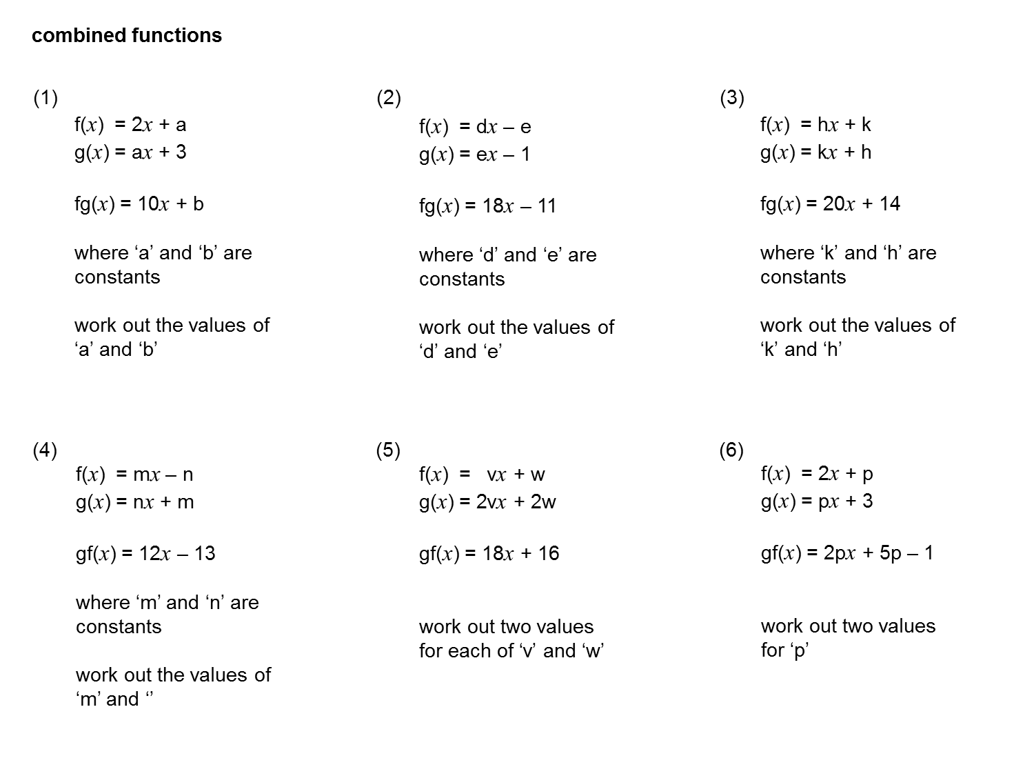 MEDIAN Don Steward mathematics teaching: combined functions