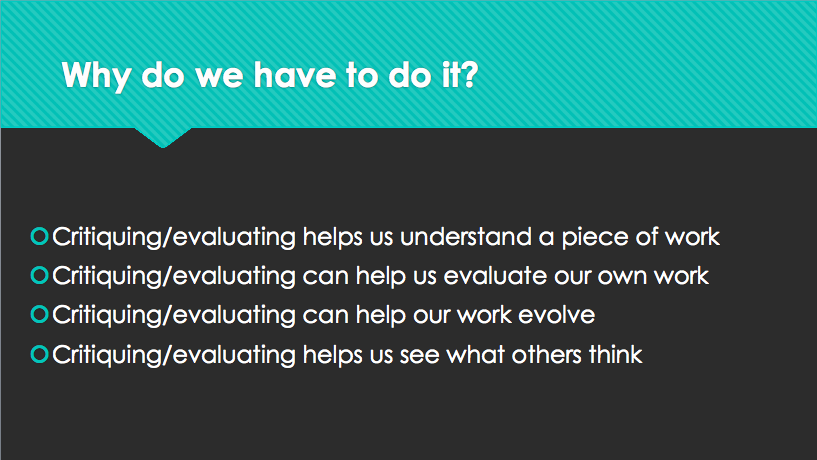 Bridgend College Art and Design blog: Critiquing Art Work