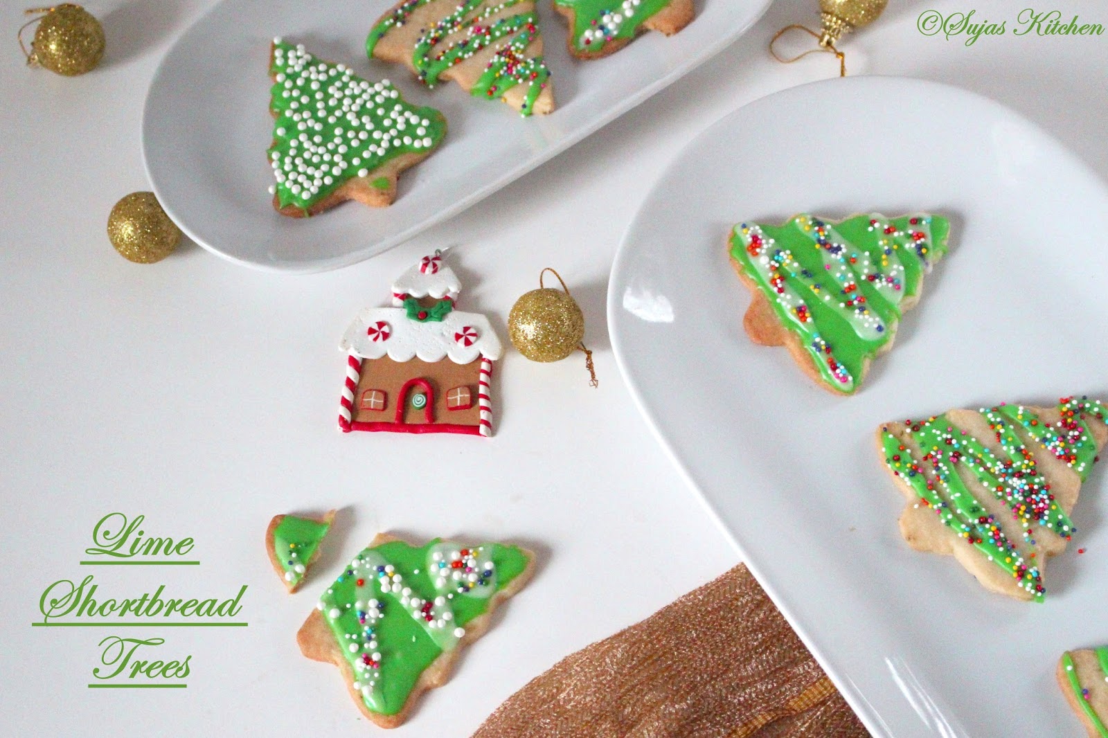 Sujas Kitchen: Eggless Lime Shortbread Trees