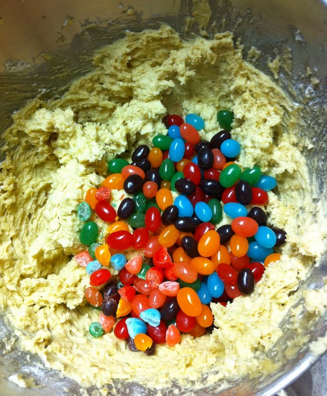 you should make this: Jelly Bean Cookies