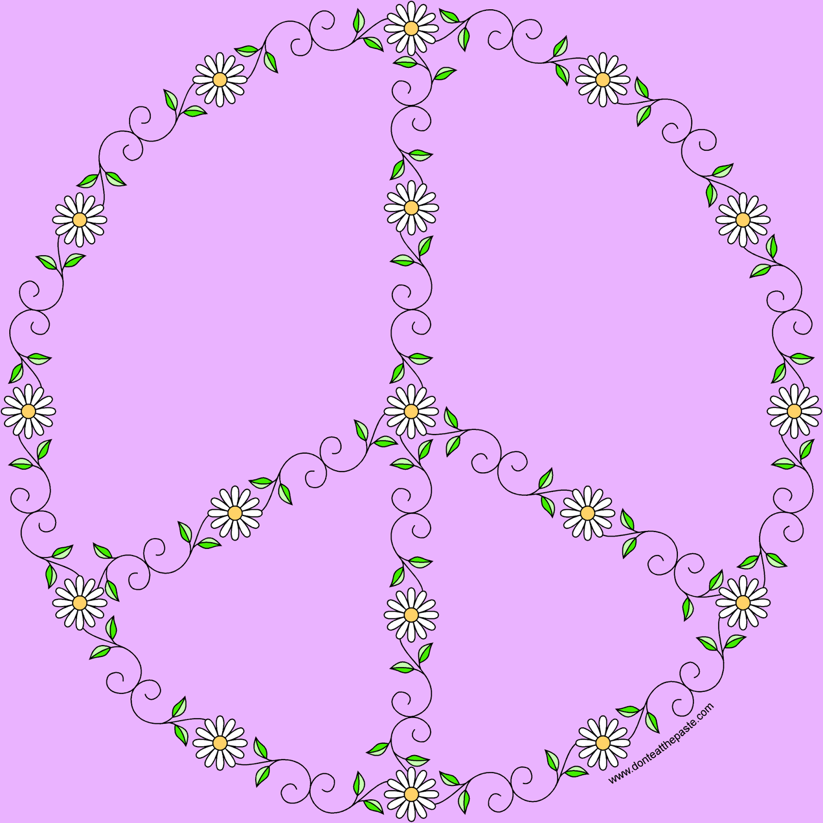 Don't Eat the Paste: Spring Peace Symbol- coloring page