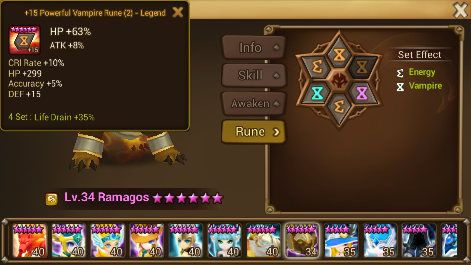 Summoner War Indonesia: Rune untuk Ramagos menjadi Dewa summoners war