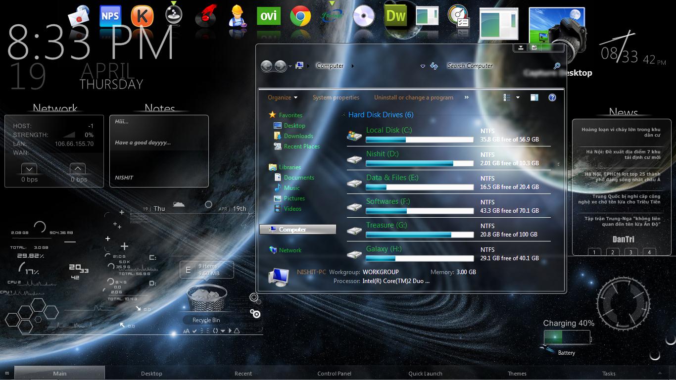 "Computer World": windows 7 transparent theme