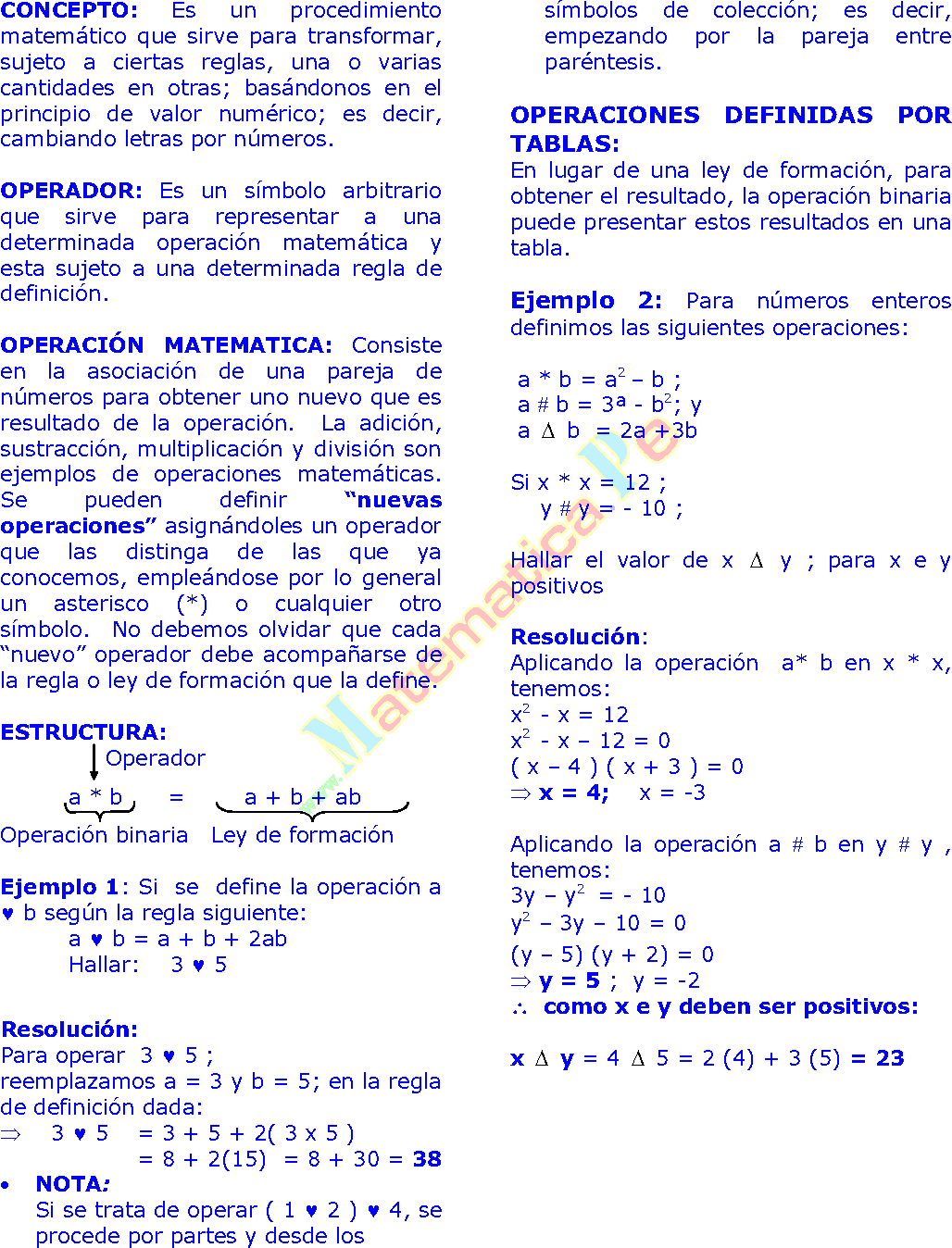 OPERADORES MATEMÁTICOS EJERCICIOS RESUELTOS DE RAZONAMIENTO MATEMÁTICO ...