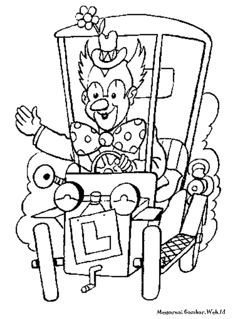 Mewarnai Gambar Badut | Mewarnai Gambar