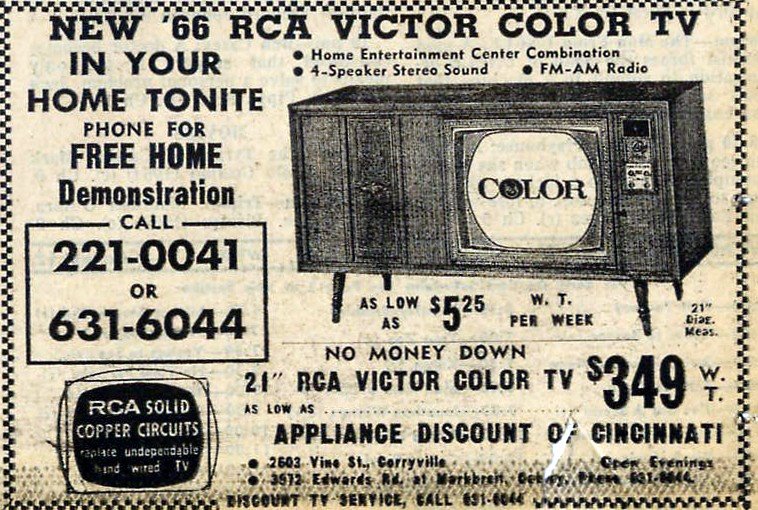 THE BOOKSTEVE CHANNEL: Color TV Ads-1965