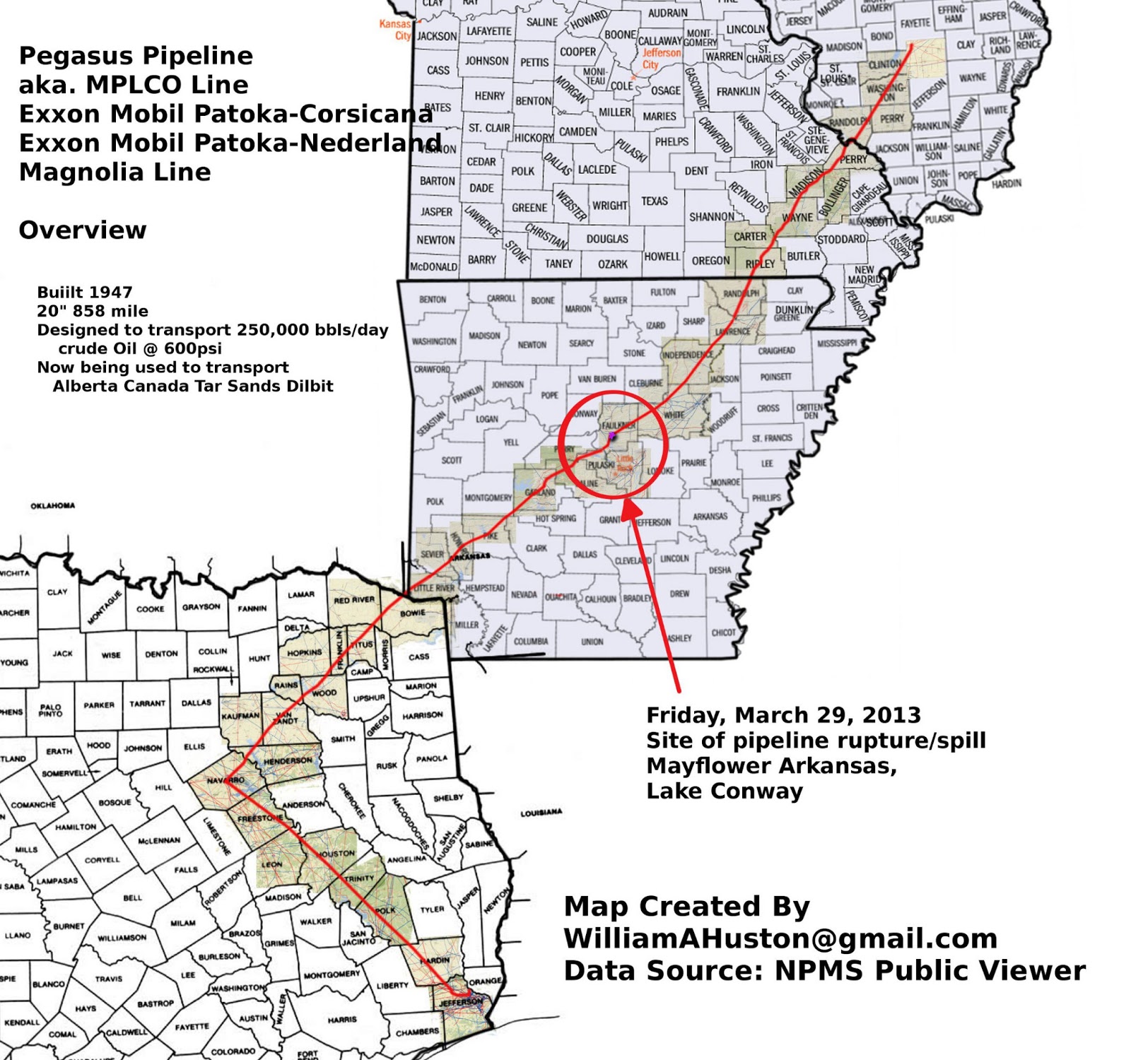 BillHustonBlog: Exxon Mobil Pegasus Pipeline Map
