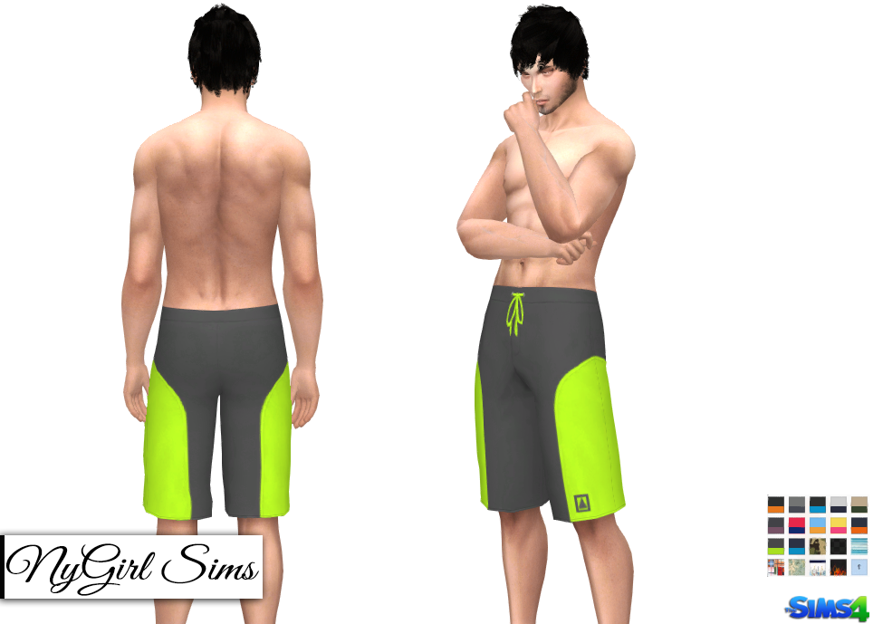 NyGirl Sims 4: Men's Swim Trunk Three Pack