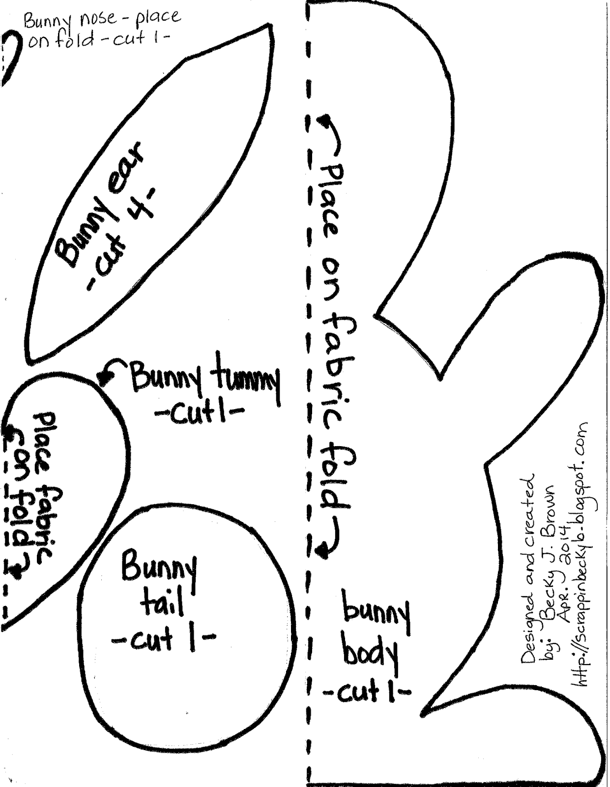 Scrappin' Becky B.: Softie Bunny Pattern and Tutorial