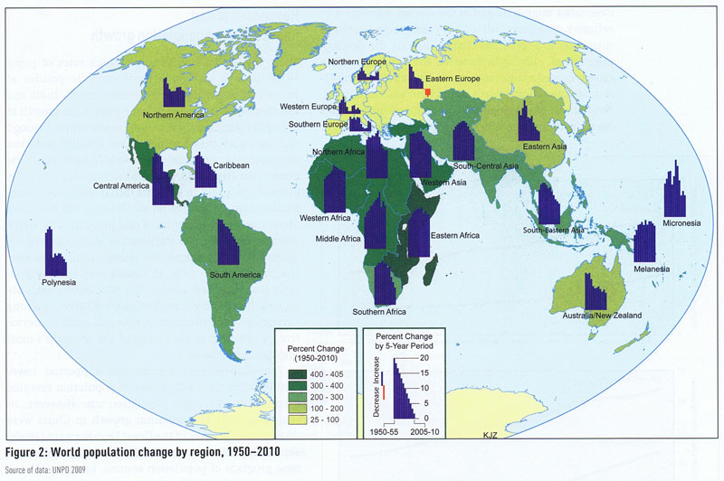 My Geography space: Map of the natural increase of the world population