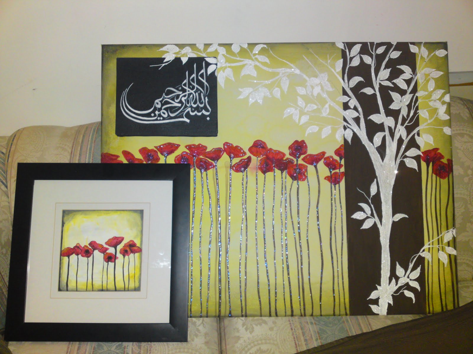 Modern Islamic Art: 2 Piece Set: Flower & Tree Contemporary Islamic Art
