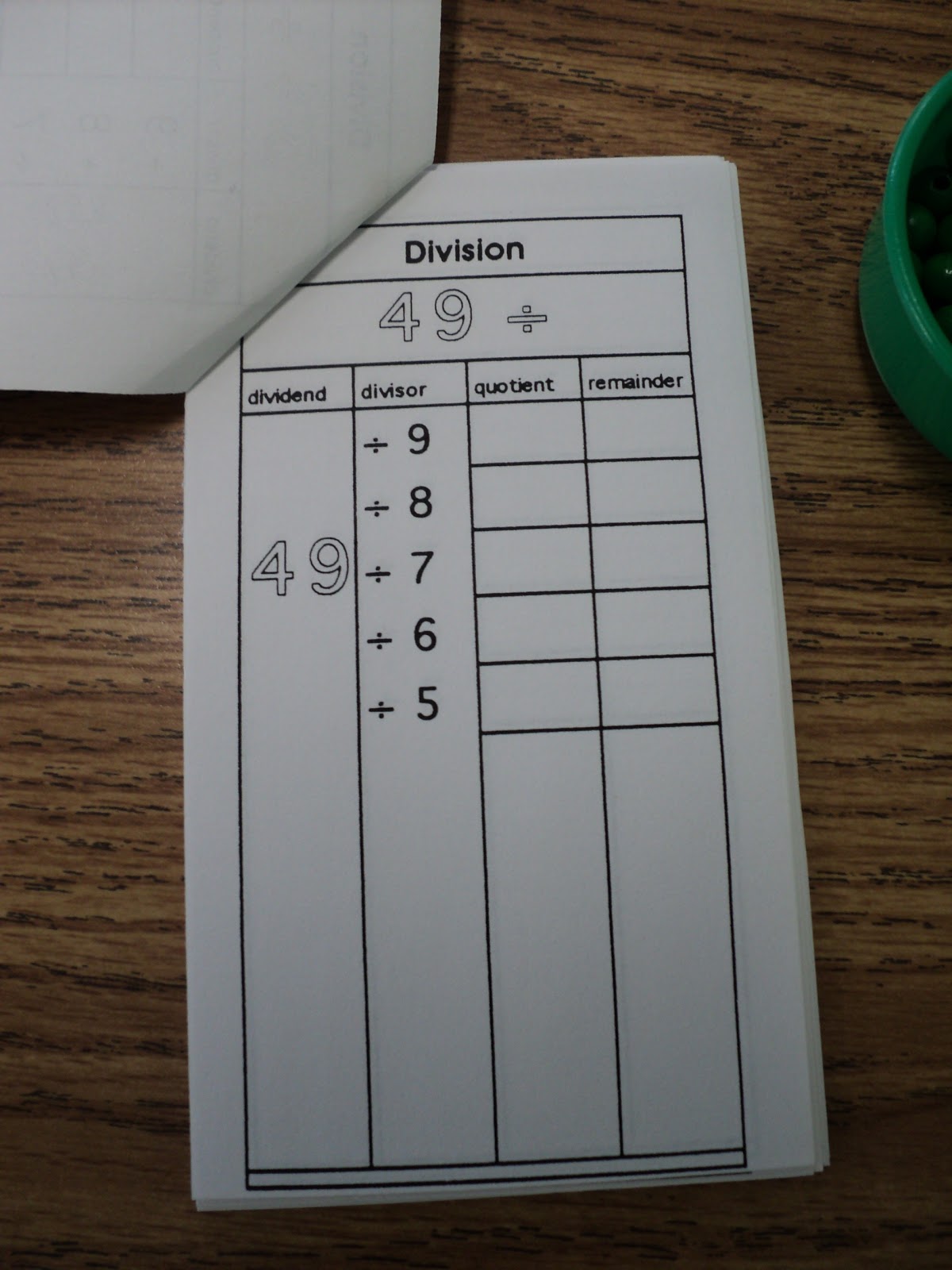 montessori magic: Math ~ The Unit Division Board