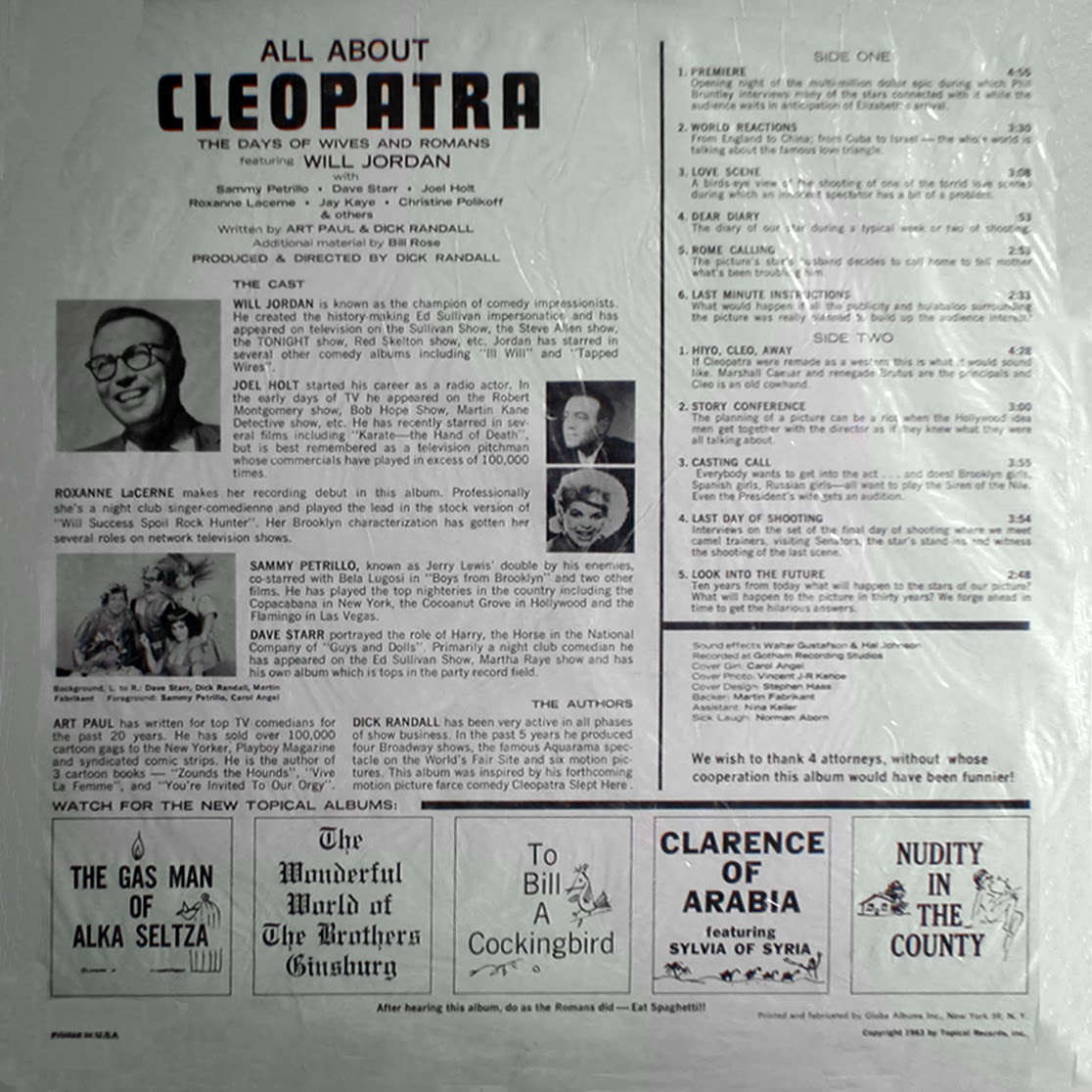 Vintage Stand-up Comedy: Will Jordan - All About Cleopatra 1963