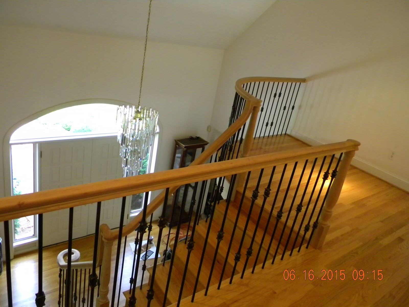 Wood Stairs and Rails and Iron Balusters: Cherry Handrail Iron ...