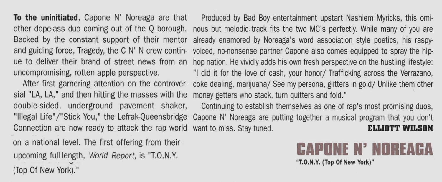 Hip-Hop Nostalgia: Capone-N-Noreaga "T.O.N.Y." (Review, 1997)
