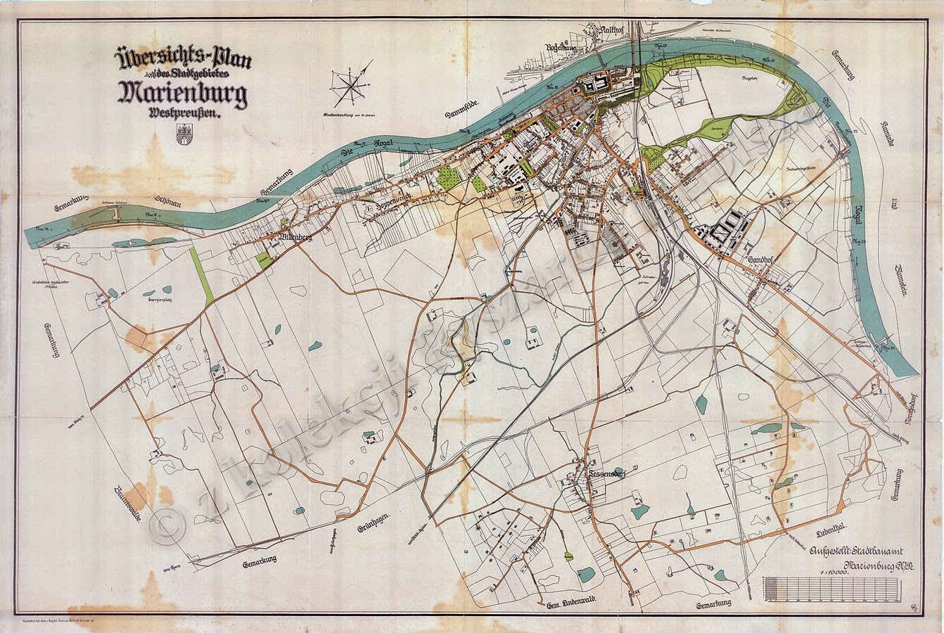 Stary Malbork: Plan Malborka - rok ok 1925