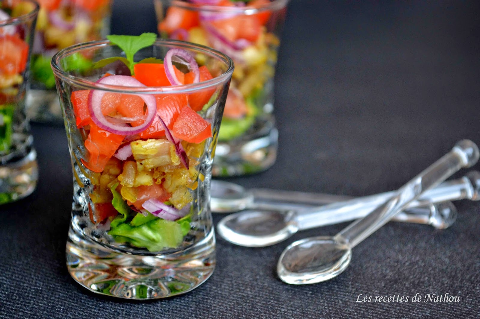 Ma cuisine au fil de mes idées...: Verrines de poulet épicé au curry