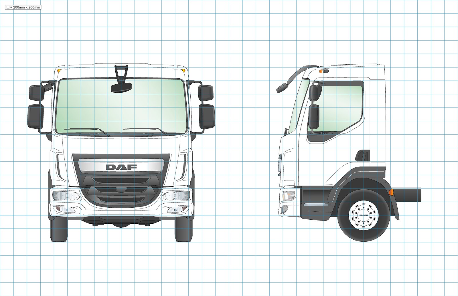 Użytkowe: DAF - modele i rysunki
