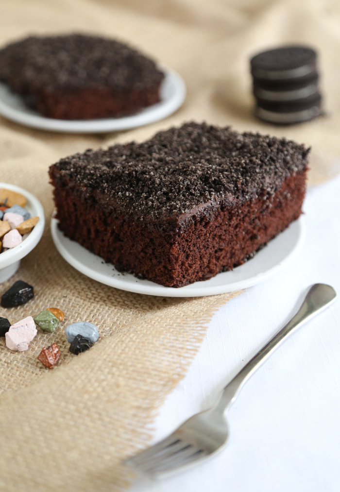 Dinosaur Dig Triple Chocolate Sheet Cake | Sprinkle Bakes