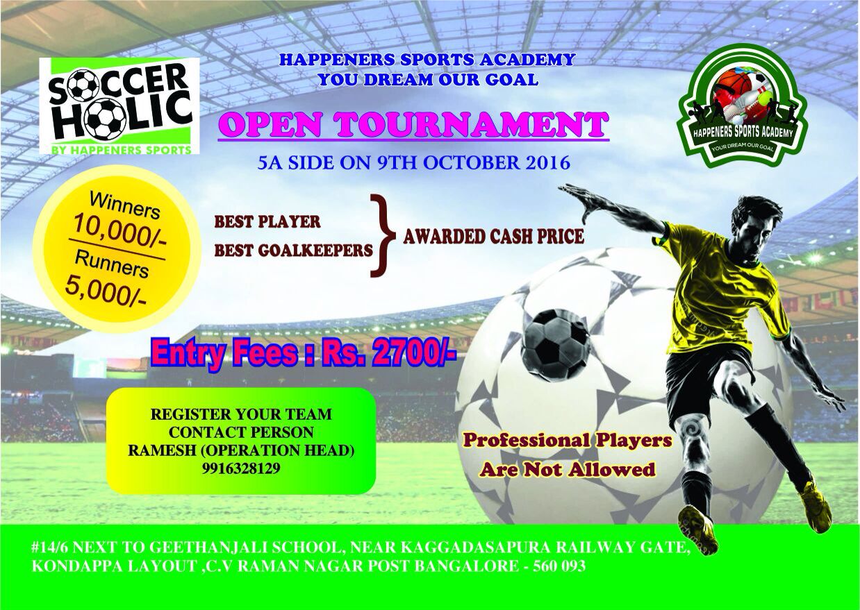 Football in Bangalore: [NOTICE] Soccerholic Open Tournament