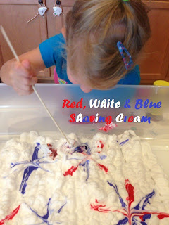 Encourage. Play. Learn.: Red, White & Blue Shaving Cream
